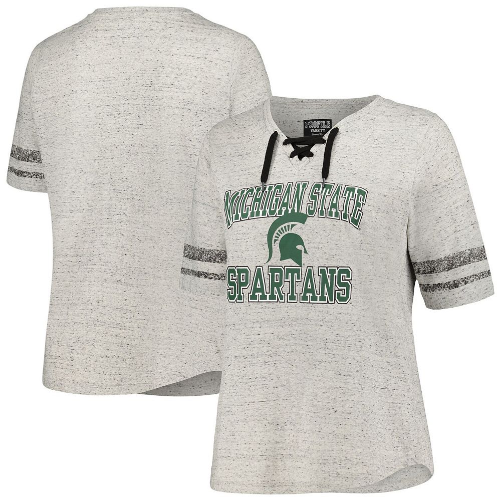 Women's Profile Heather Gray Michigan State Spartans Plus Size Striped ...