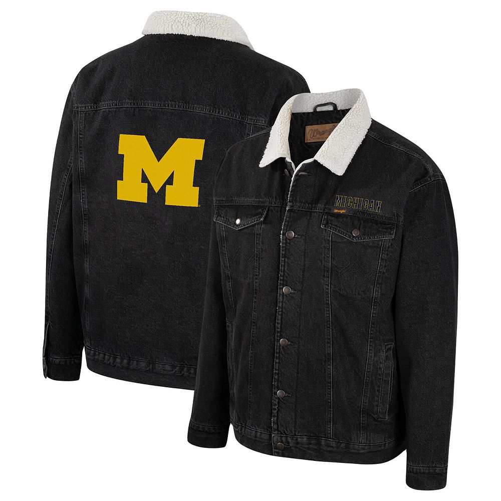 Men's Colosseum x Wrangler Charcoal Michigan Wolverines Western Button ...