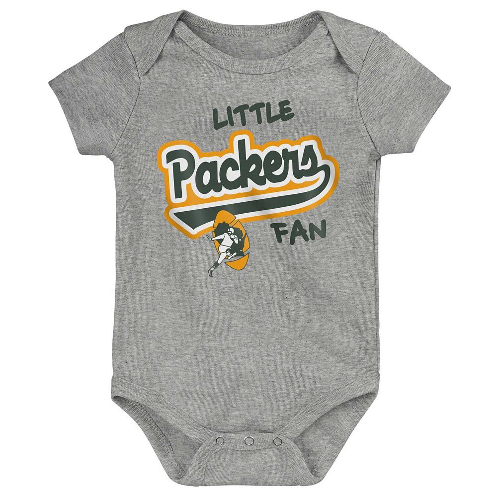 Newborn & Infant Heather Gray Green Bay Packers Retro Little Baller ...