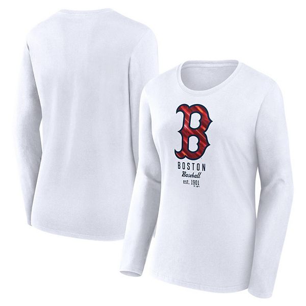 Women's Fanatics Branded White Boston Red Sox Lightweight Fitted Long ...
