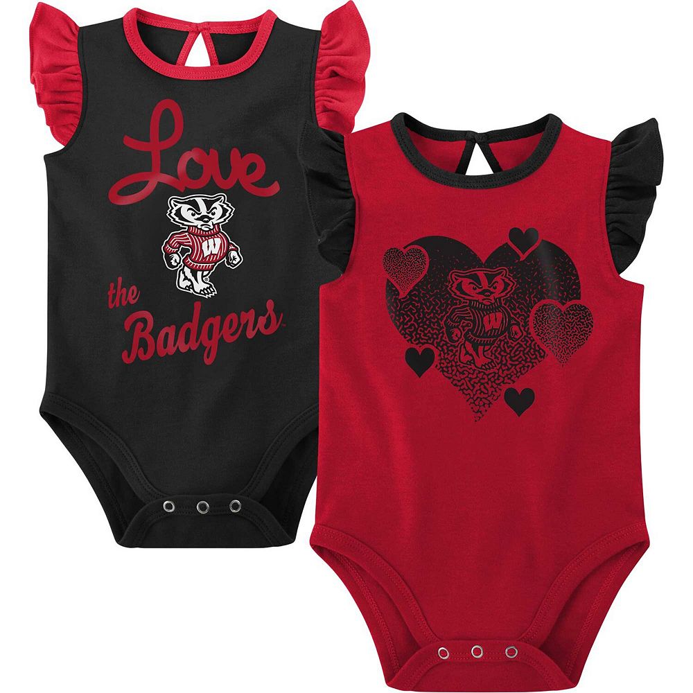 Girls Newborn & Infant Red/Black Wisconsin Badgers Spread the Love 2 ...