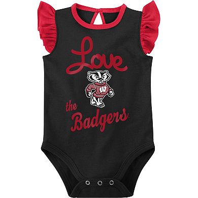 Girls Newborn & Infant Red/Black Wisconsin Badgers Spread the Love 2 ...