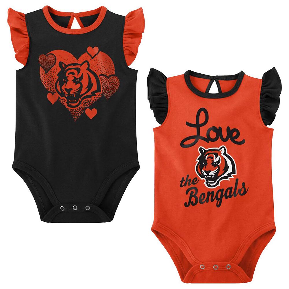 Girls Newborn & Infant Black/Orange Cincinnati Bengals Spread the Love ...