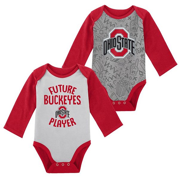 Newborn & Infant White/Gray Ohio State Buckeyes 2-Pack Play Time Long ...