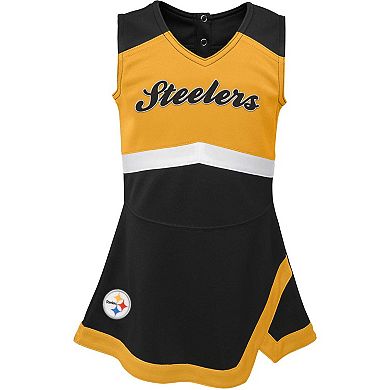 Girls Infant Black Pittsburgh Steelers Cheer Captain Jumper Dress