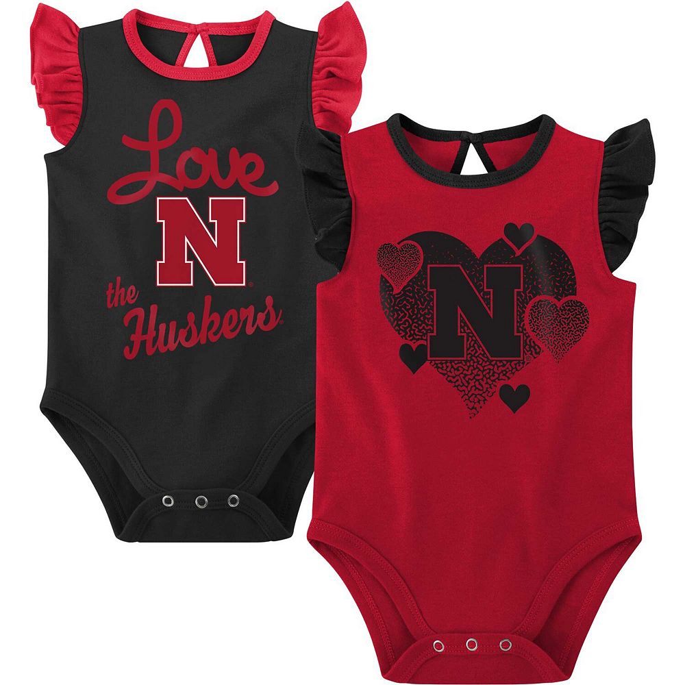 Girls Newborn & Infant Scarlet/Black Nebraska Huskers Spread the Love 2 ...