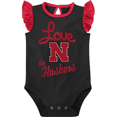 Girls Newborn & Infant Scarlet/Black Nebraska Huskers Spread the Love 2 ...