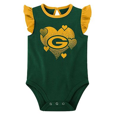 Girls Newborn & Infant Green/Gold Green Bay Packers Spread the Love 2 ...