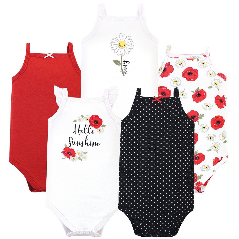 Infant Girl Cotton Sleeveless Bodysuits 5pk