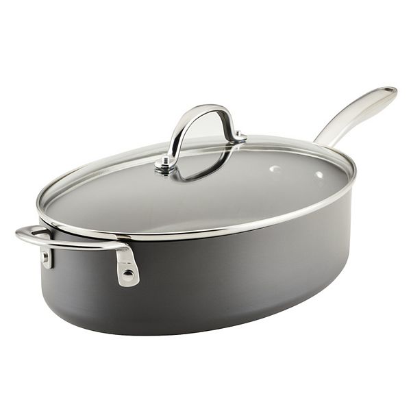 Rachael Ray® 5 Qt Hard Anodized Nonstick Oval Sauté Pan With Helper