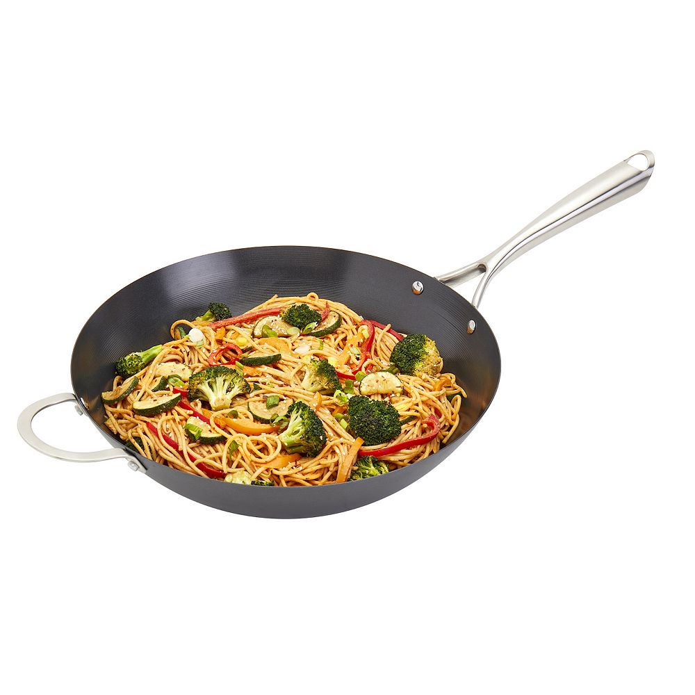 Infuse 14-in. Carbon Steel Open Wok with Assist Handle