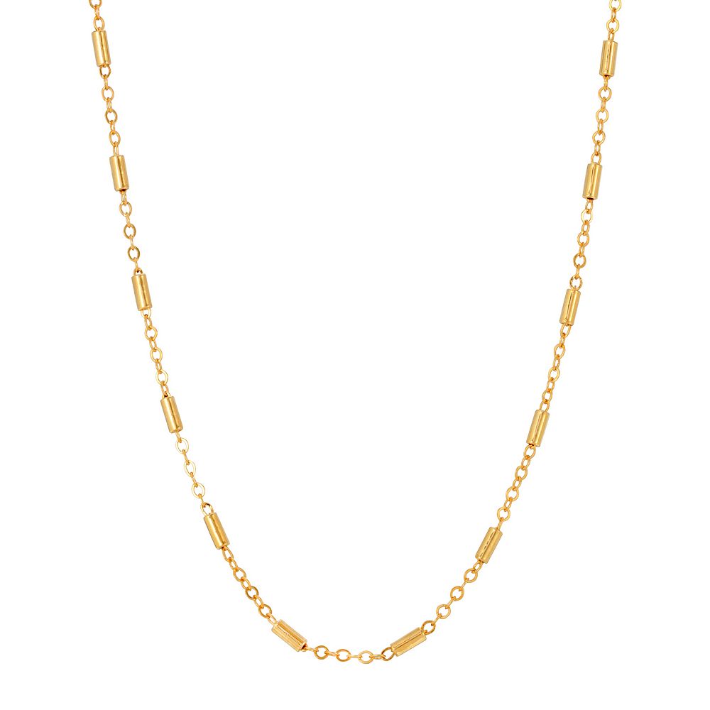 1928 Gold Tone Tube Link Chain Necklace