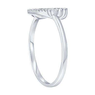 Divine Gold Sterling Silver Diamond Accent Open Heart Ring