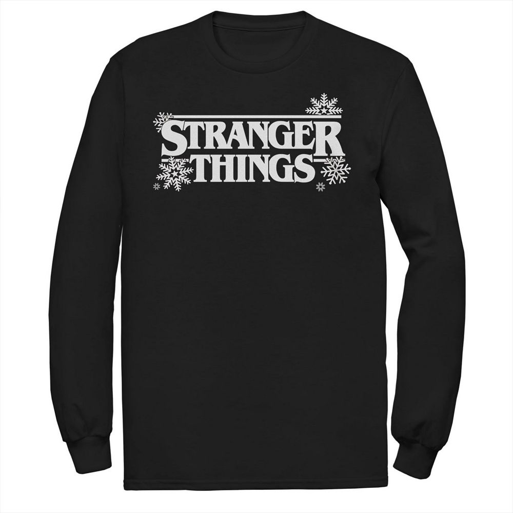 Men's Stranger Things Snowflakes Title Logo Graphic Tee