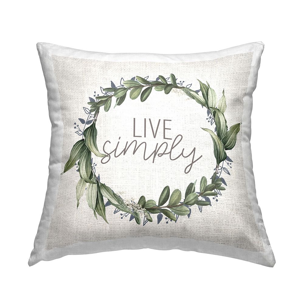 Stupell Home Decor "Live Simply" Rustic Throw Pillow