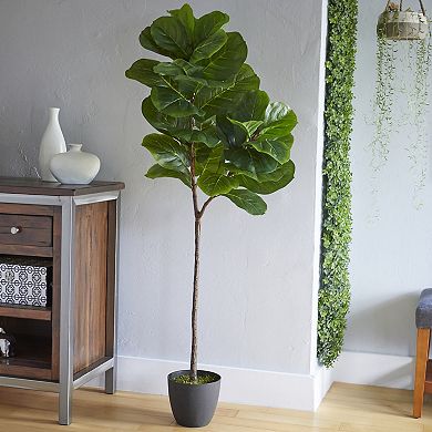 nearly natural 59-in. Real Touch Fiddle Leaf Artificial Tree