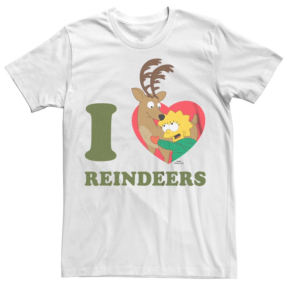 Men's The Simpsons Lisa I Heart Reindeers Graphic Tee
