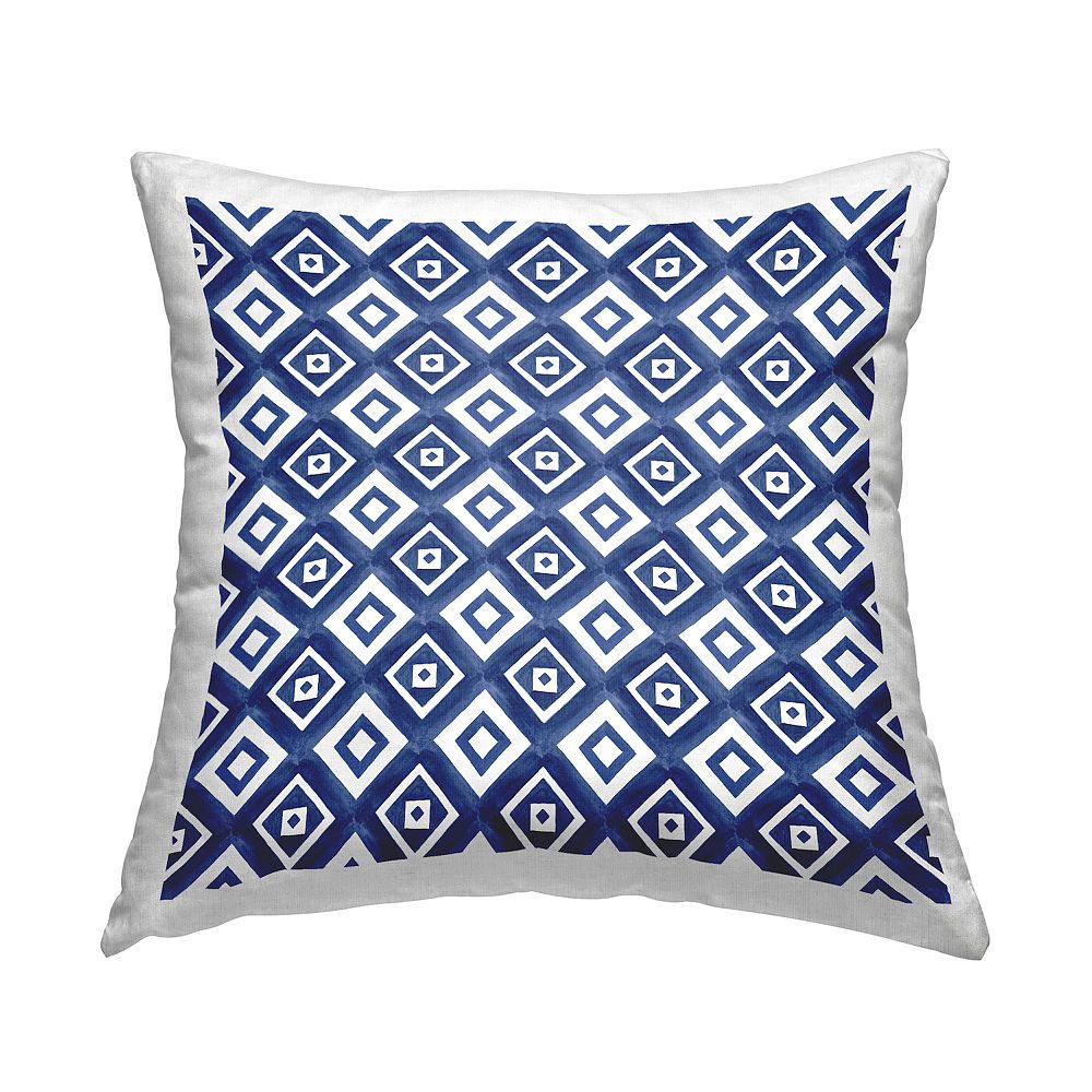 Stupell Home Decor Blue White Geometric Pattern Throw Pillow