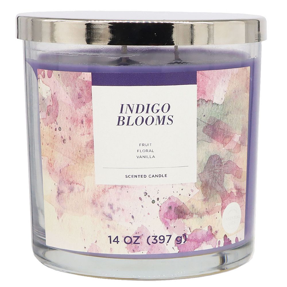 Sonoma Goods For Life® Indigo Blooms 14-oz. Single Pour Scented Candle Jar