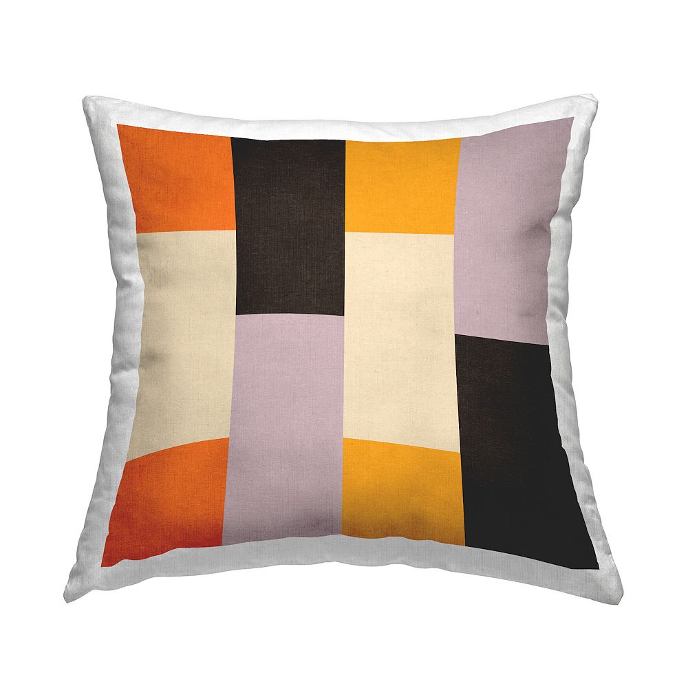 Stupell Home Decor Retro Colorblock Mid Century Modern Squares Throw Pillow