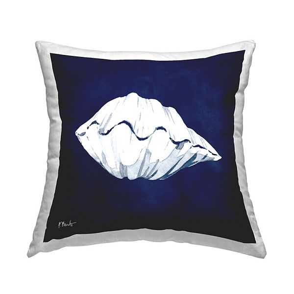Stupell Home Decor Aquatic Blue Clam Shell Decorative Throw Pillow