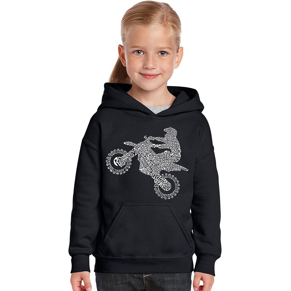 Freestyle Motocross - FMX - Girl's Word Art Hooded Sweatshirt