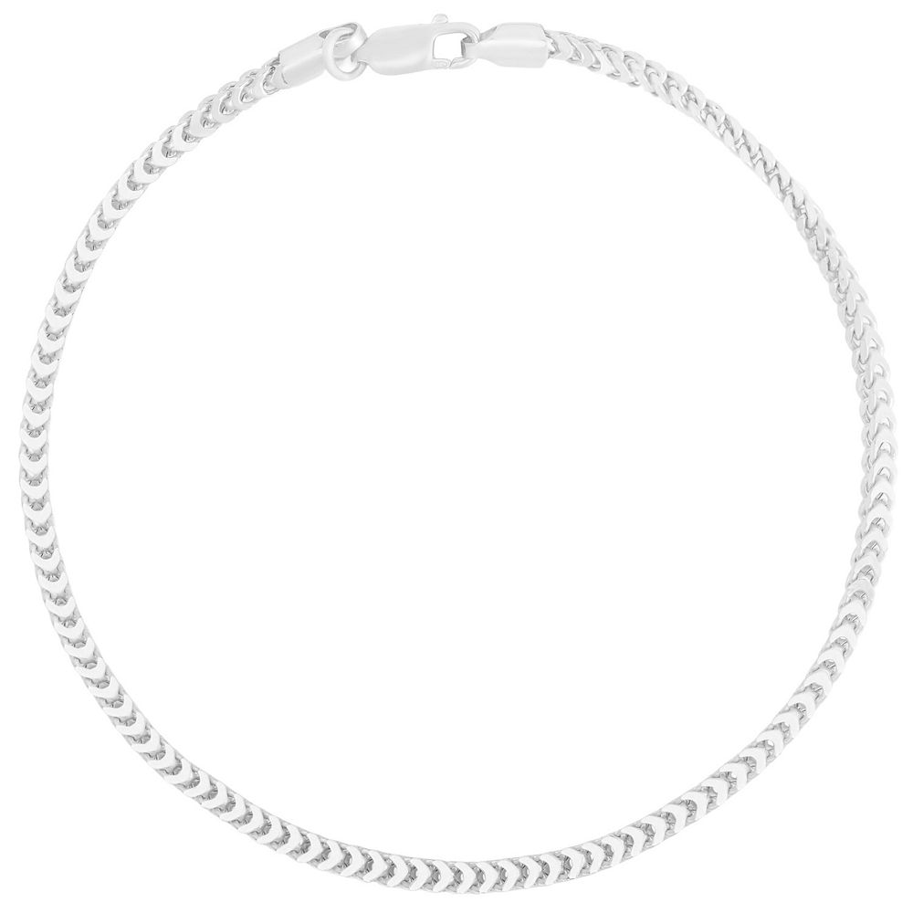 Sunkissed Sterling 14k Gold Over Silver Squared Wheat Chain Anklet