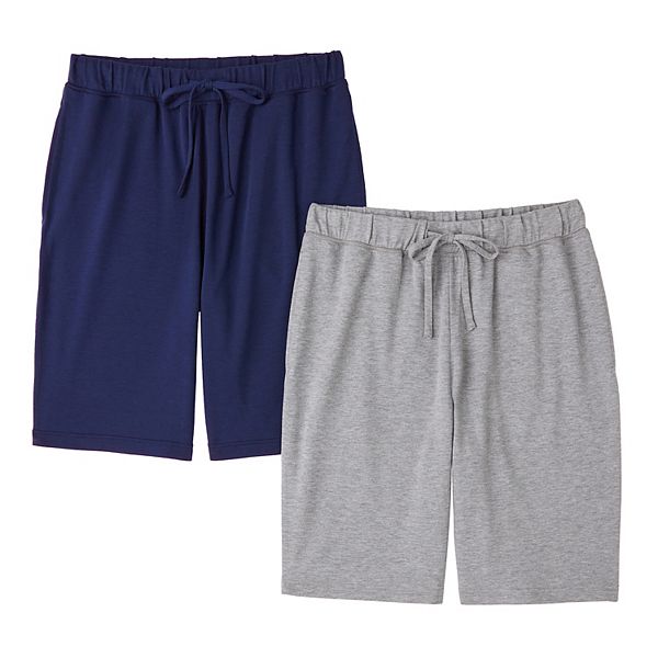 Mens Cuddl Duds® 2 Pack French Terry Printed Pajama Shorts Set
