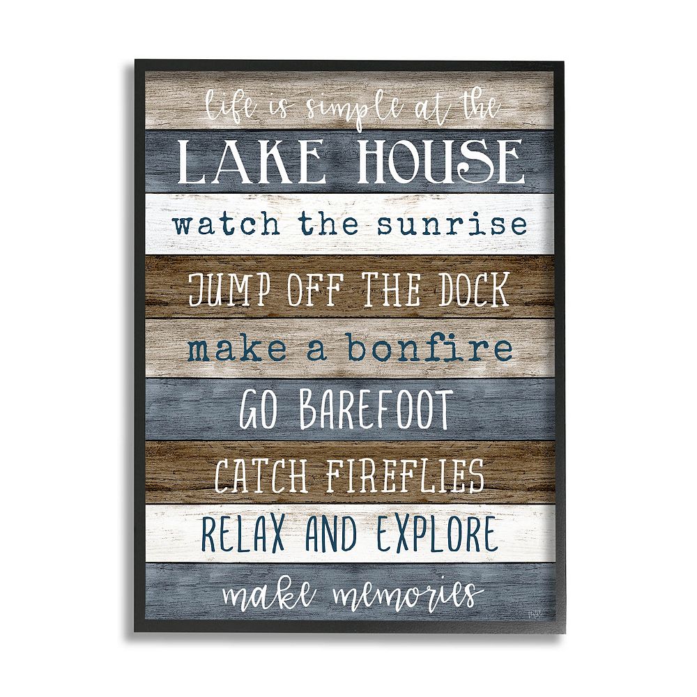 Stupell Home Decor Life Is Simple Lake House List Framed Wall Art