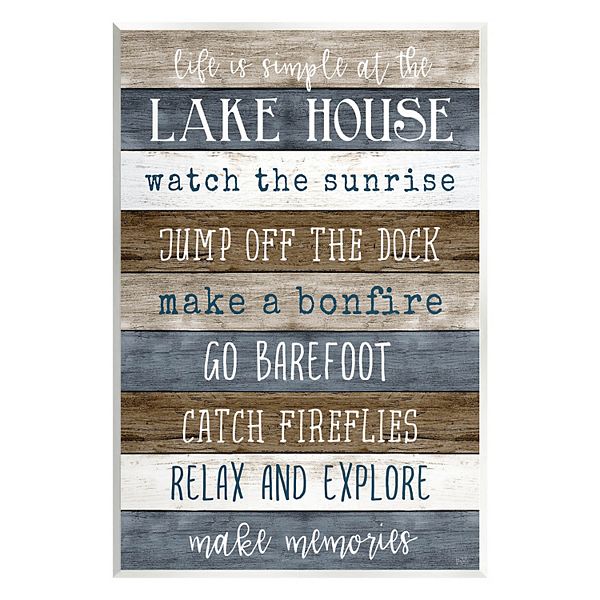 Stupell Home Decor Life Simple Lake House Plaque Wall Art