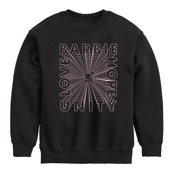 Girls 7-16 Barbie® Hope Unity Love Crew Fleece Sweatshirt