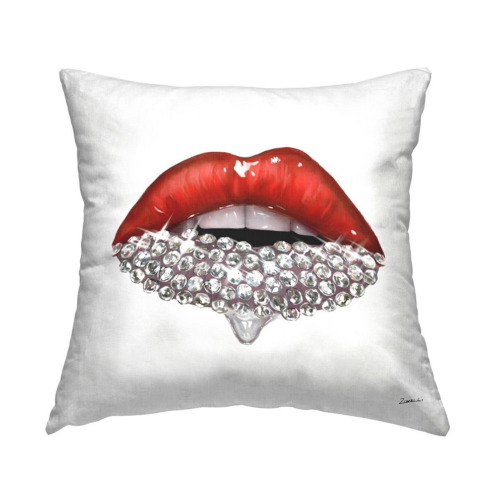 Stupell Home Decor Red Glam Lips with Glistening Cosmetic Stones 18" x ...