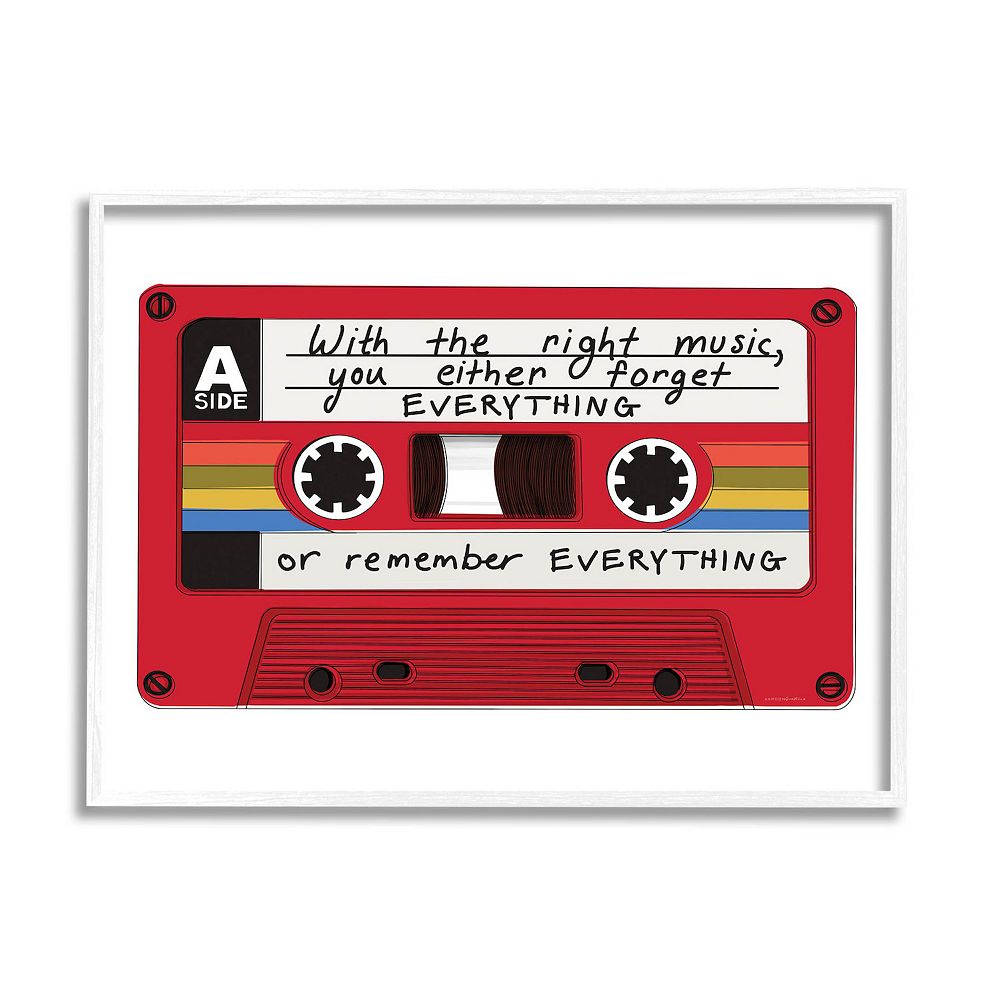 Stupell Home Decor The Right Music Cassette White Framed Wall Art