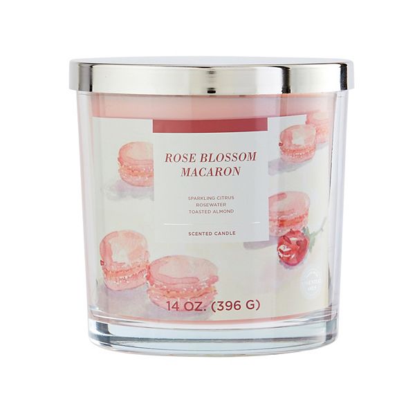 Sonoma Goods For Life® Rose Blossom Macaron 14-oz. Scented Candle Jar