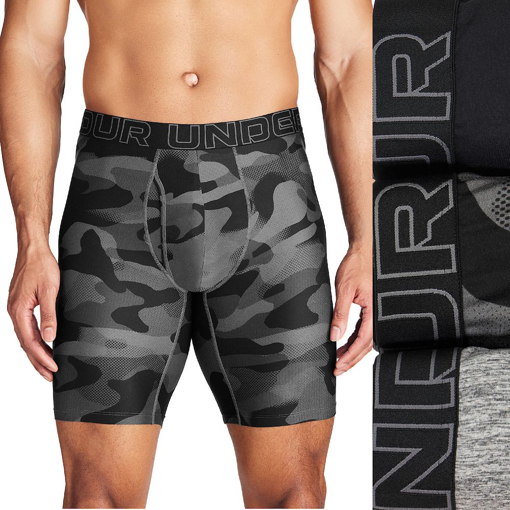 Men's Under Armour 3-pack Performance Tech Printed 9-in. Long Leg Boxer ...