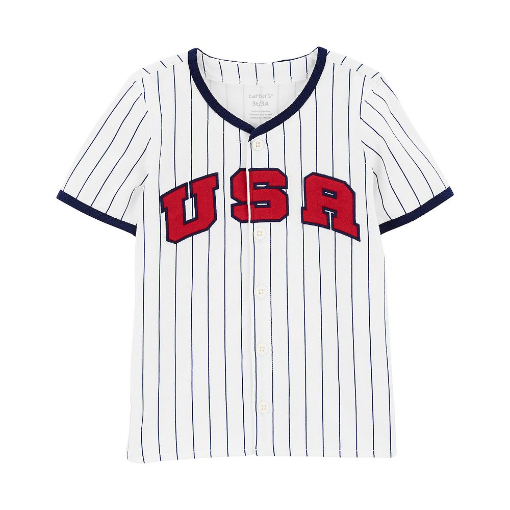 Toddler Boy Carter's USA Striped Baseball Tee