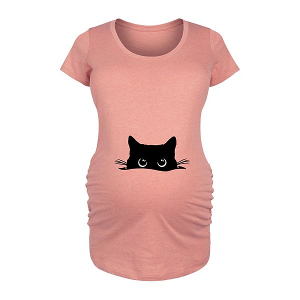 Maternity Peeking Cat Graphic Tee