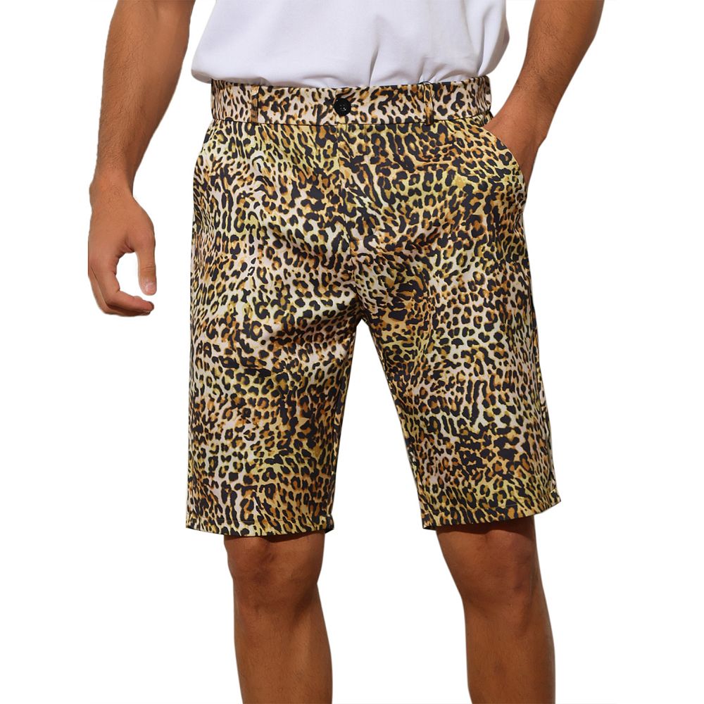 Animal Print Shorts for Men's Regular Fit Summer Shorts Pants