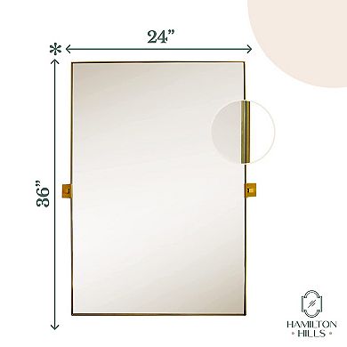 Wall-mounted Beveled Frame Pivot Mirror With Hinges Brackets Included