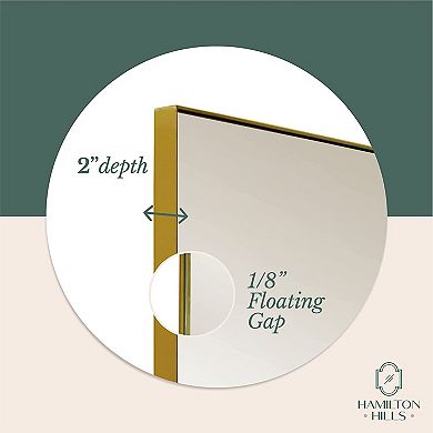 Wall-mounted Beveled Frame Pivot Mirror With Hinges Brackets Included