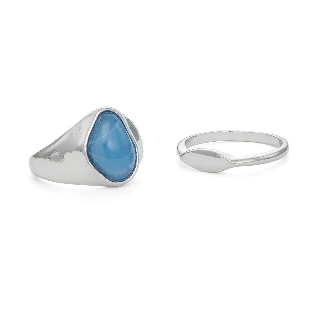 Sonoma Goods For Life® Silver Tone Simulated Blue Stone Rings Set