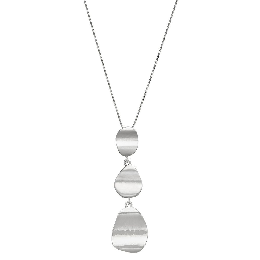 Sonoma Goods For Life® Silver Tone Triple-Drop Linear Necklace