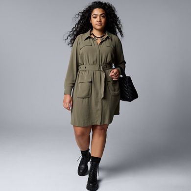 Plus Size Simply Vera Vera Wang Short Utility Dress