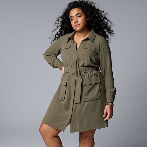 Plus Size Simply Vera Vera Wang Short Utility Dress