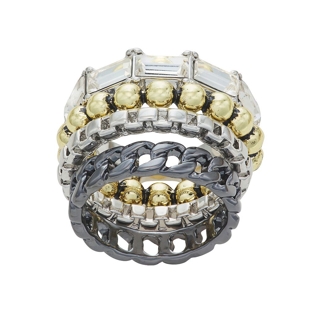Simply Vera Vera Wang 4-pc. Chain Stack Ring Set