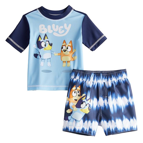 Toddler & Baby Boy Bluey 2-pc. Rash Guard and Swim Trunks Swimsuit Set