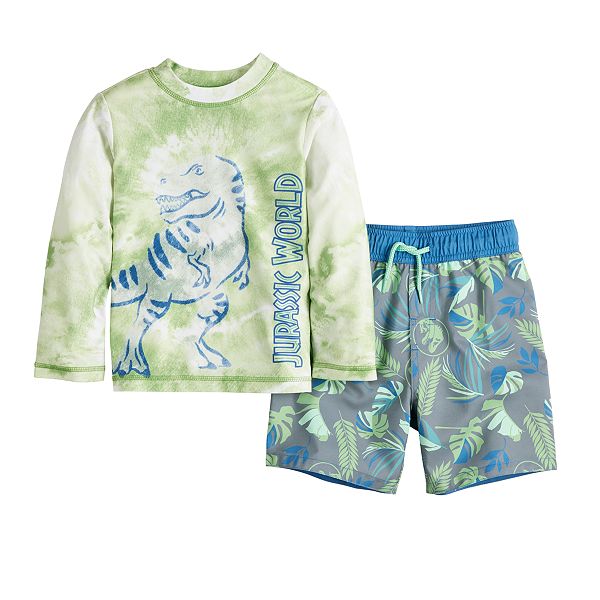 Toddler Boy Jurassic Park 2-pc. Rash Guard and Swim Trunks Swimsuit Set