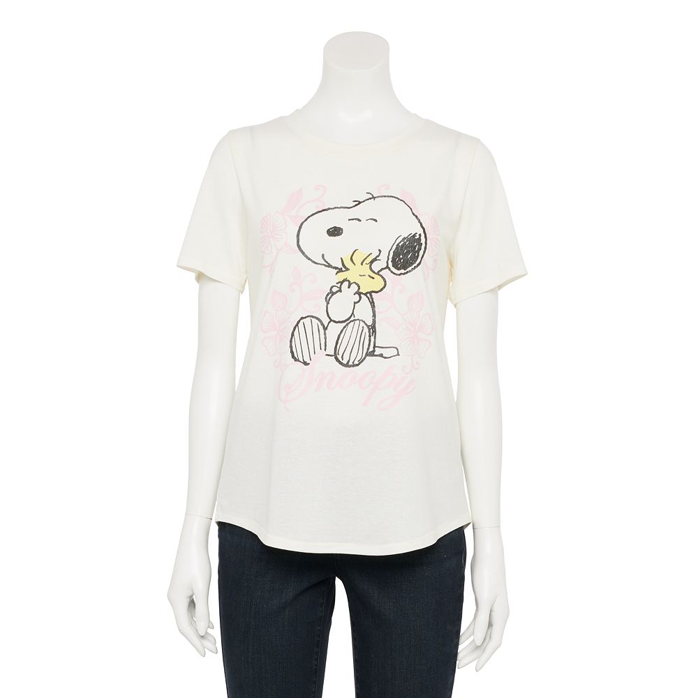 Missy Peanuts Snoopy & Woodstock Hug Graphic Tee
