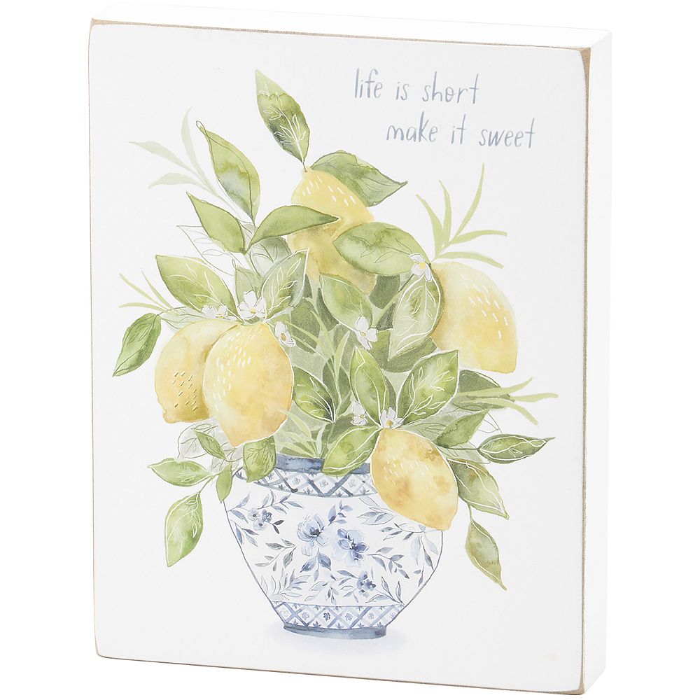 By Kathy Make It Sweet Lemon Block Sign