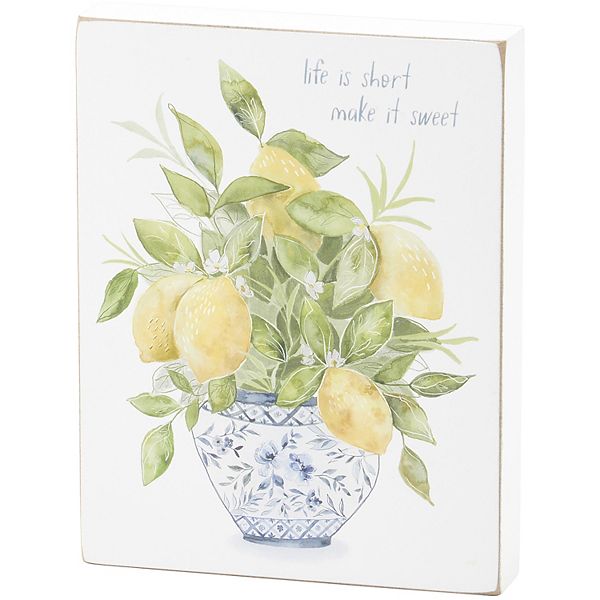 By Kathy Make It Sweet Lemon Block Sign